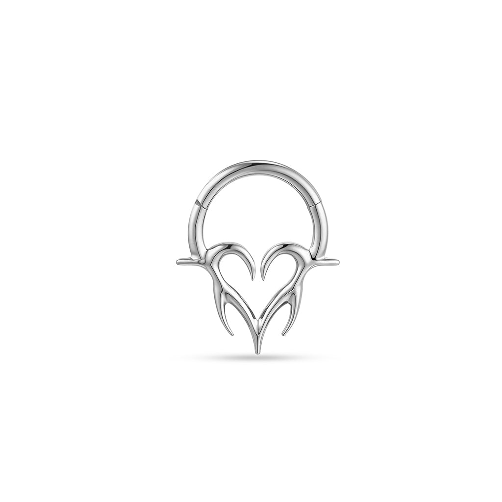 Spike Heart Titanium Segment Ring Silver 8mm SkinKandy AU spike-heart-titanium-segment-ring-silver-8mm-skinkandy-au