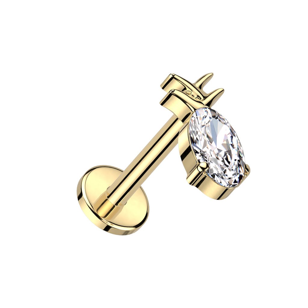 Titanium Pineapple CZ Flatback Labret