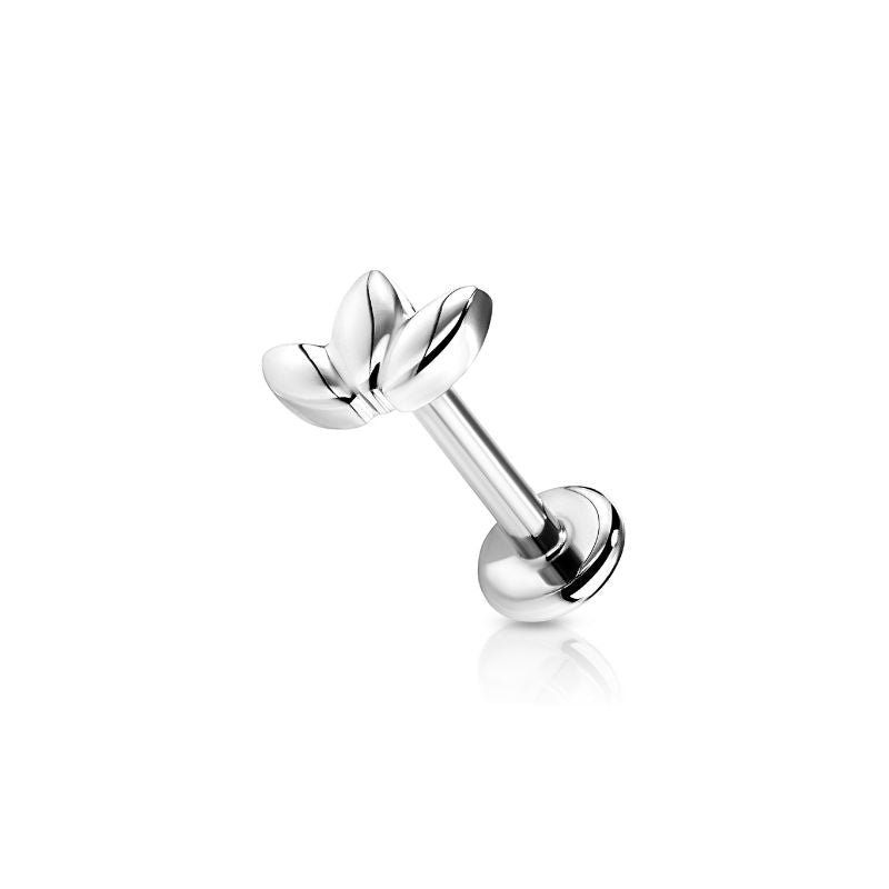Titanium Threadless Lotus Flatback Labret - 16G (1.2mm) | SkinKandy AU