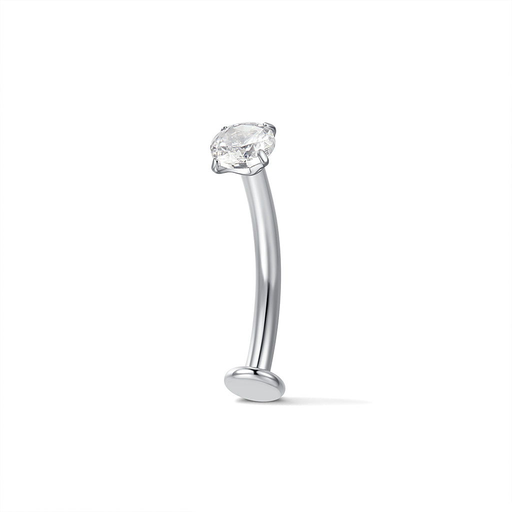 Titanium Floating Navel Piercing With Detachable Stone In Silver ...