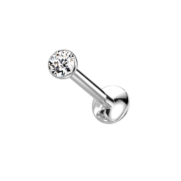 Labret Nose Stud with Titanium Featuring CZ