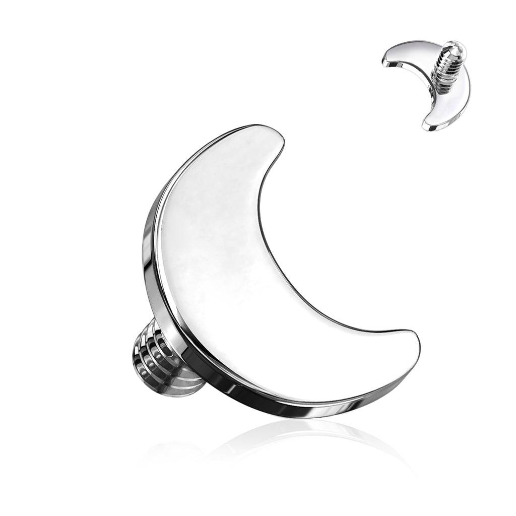 Titanium Crescent Moon Threaded Top - 16G | SkinKandy AU
